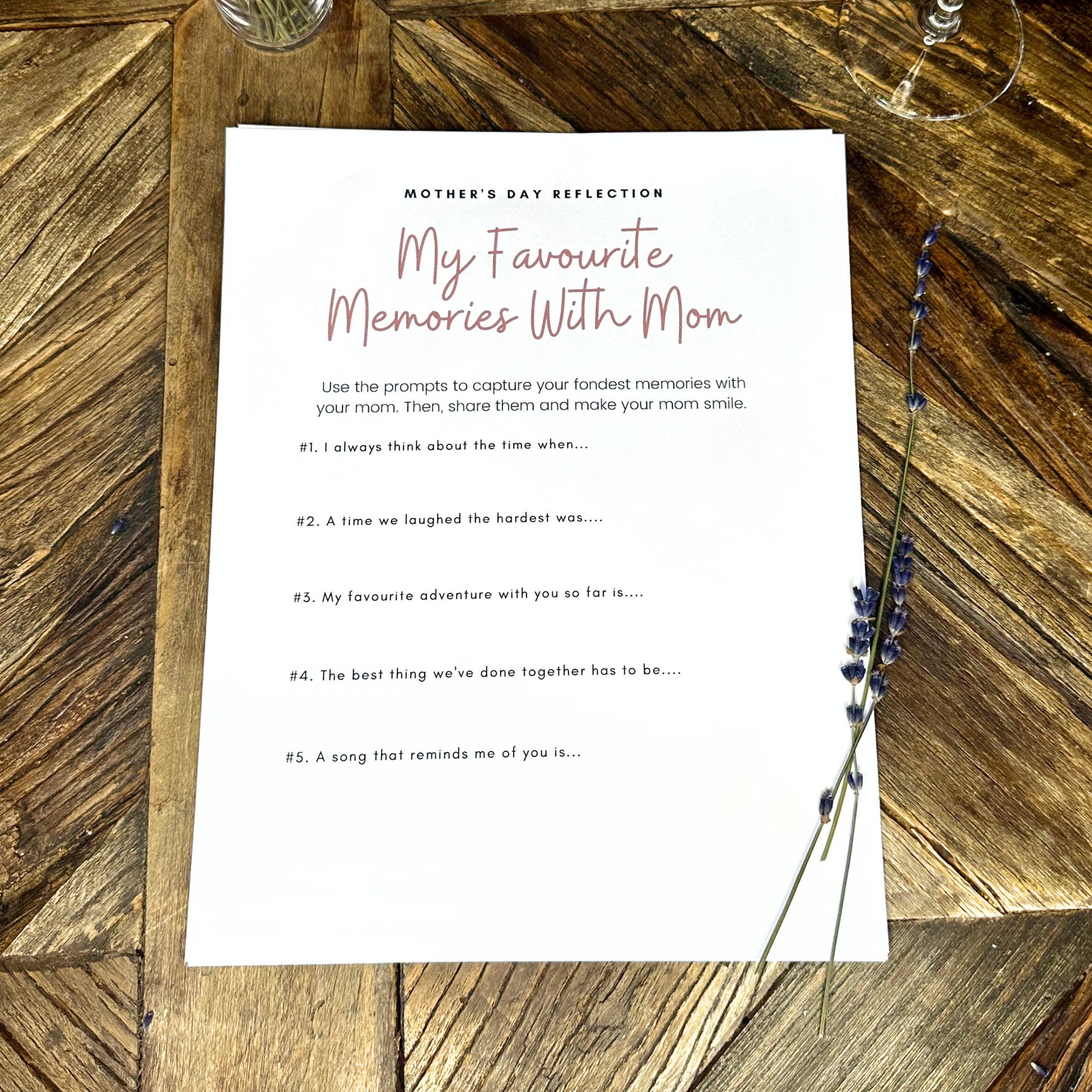 Mother's Day Game: Favorite Mom Memories Fill-in (printable) - Etsy