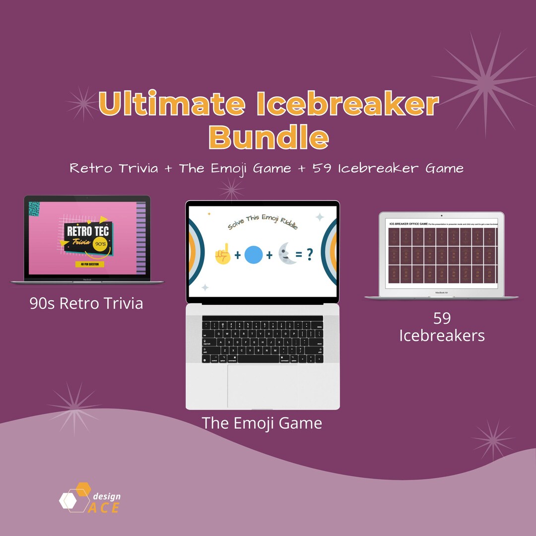 Icebreaker Game Bundle: 90s Trivia, Emoji Riddles (digital Download) - Etsy