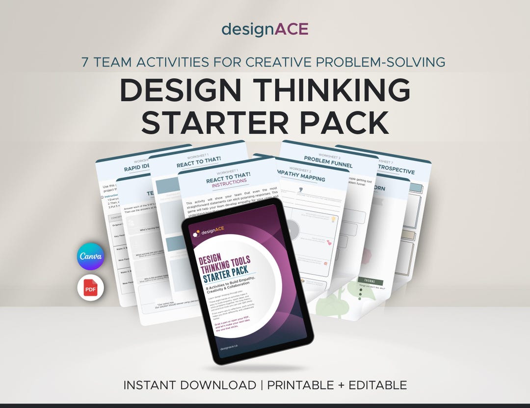 Design Thinking Toolkit PDF | Team Workshop Activities and Worksheets | Printable Starter Pack ...