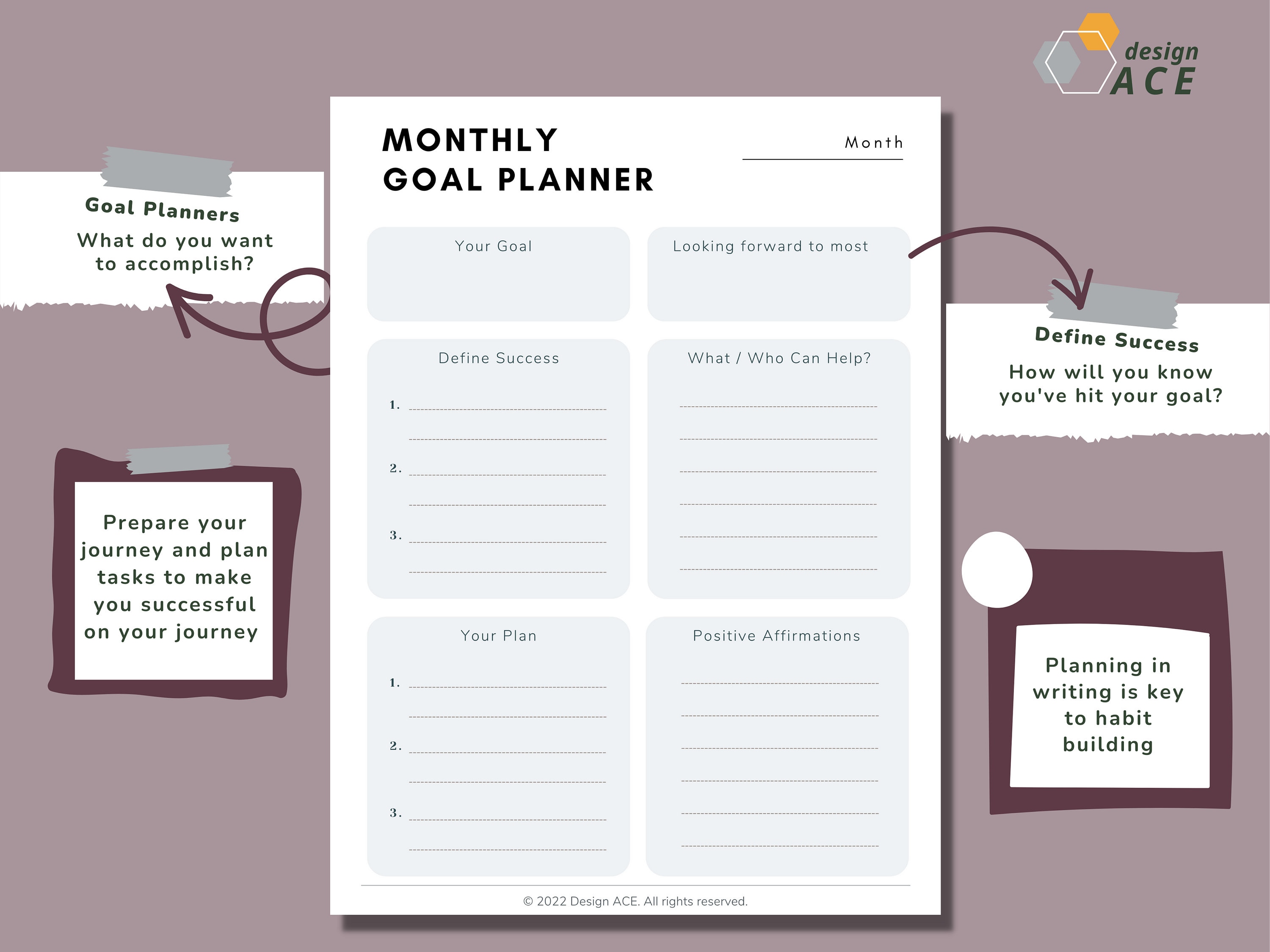 Goal Planner Long Term, Goal Setting & Tracking Kit, Monthly, Quarterly ...