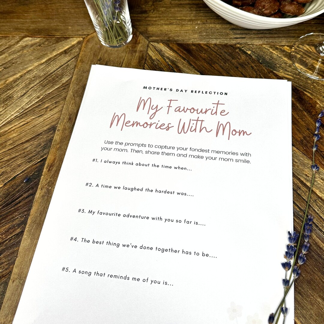 Mother's Day Game: Favorite Mom Memories Fill-in (printable) - Etsy