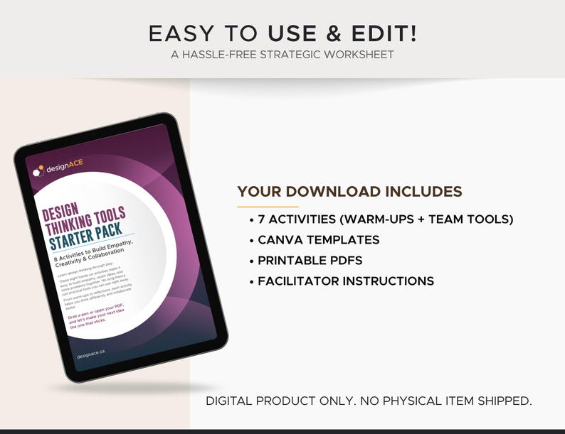 Design Thinking Toolkit PDF | Team Workshop Activities and Worksheets ...