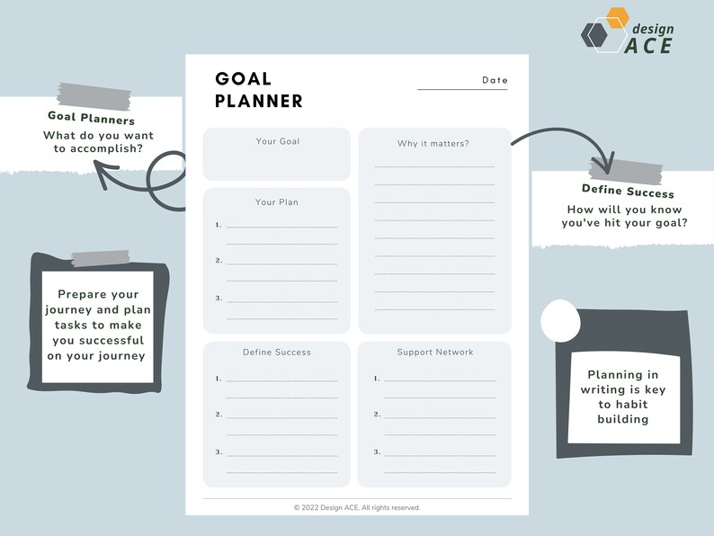 Interactive Goal Planner: Daily SMART Goals & Habit Tracker (printable ...