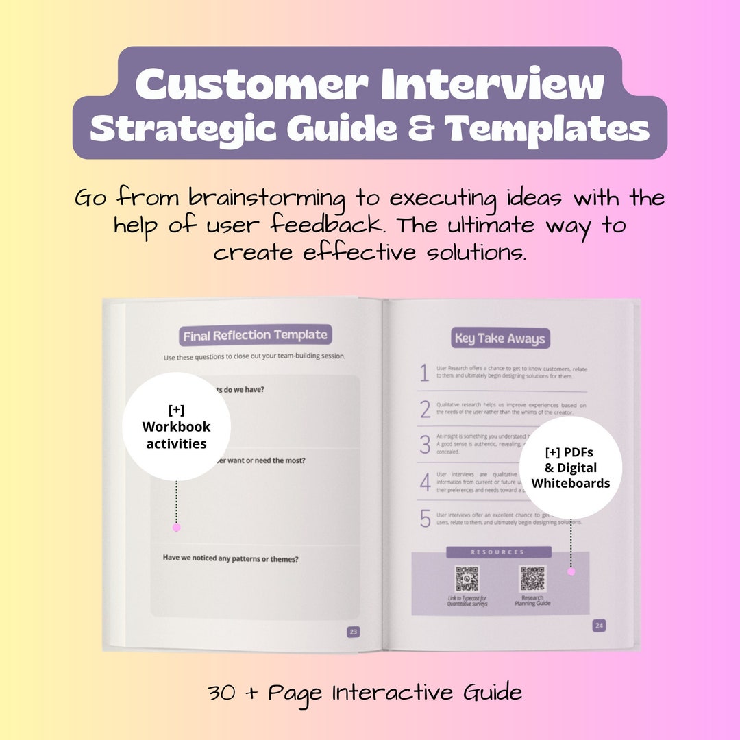 Customer Interviews for Building Empathy, Workbook and Planner ...