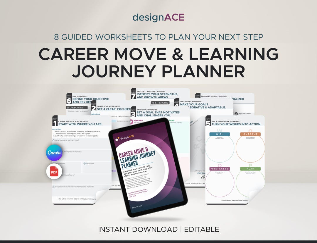 Career Planning Workbook & Learning Journey Planner | Goal Setting ...