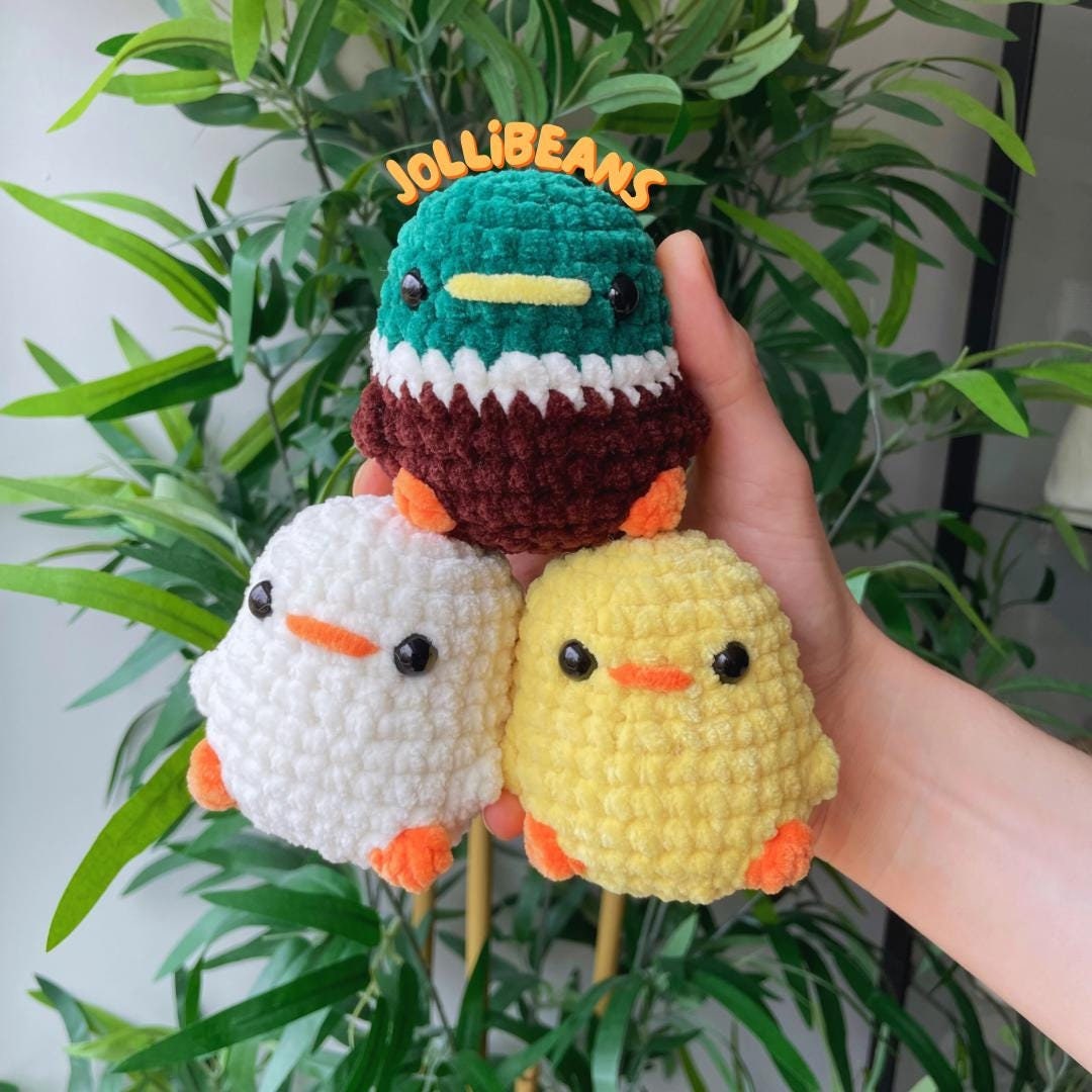 Crochet Chibi Duck Plushie Handmade Gift, Cute Animal Amigurumi ...