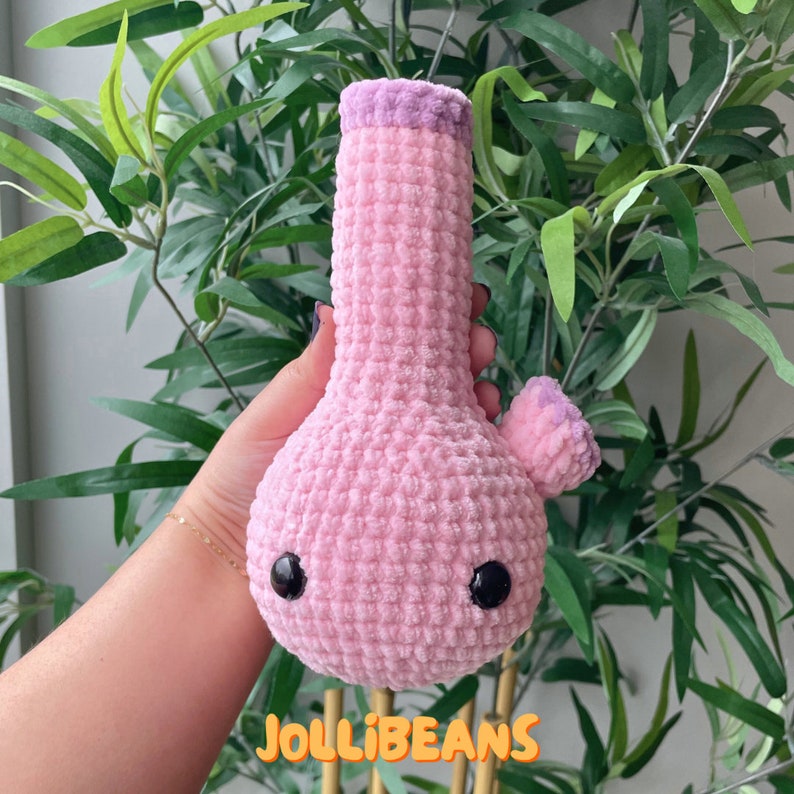 Crochet Bong Plushie Stoner Gift, Cute Amigurumi, 420 Plush, Water Pipe ...