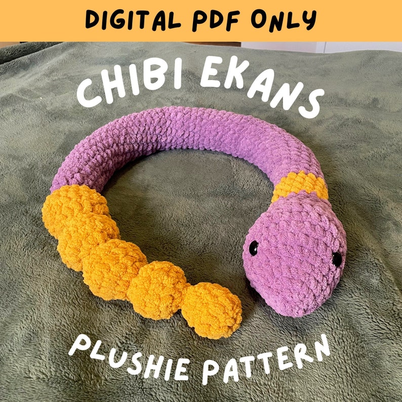 Chibi Rattle Snake Crochet Poké Pattern | Snake Plushie, Amigurumi ...