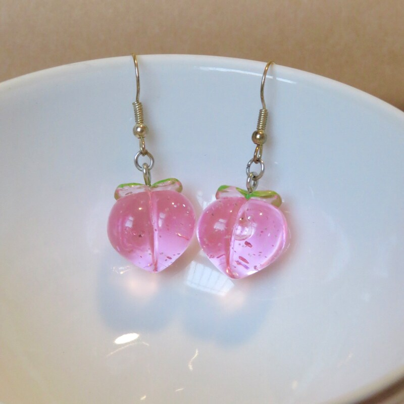 Peach Earrings - Etsy