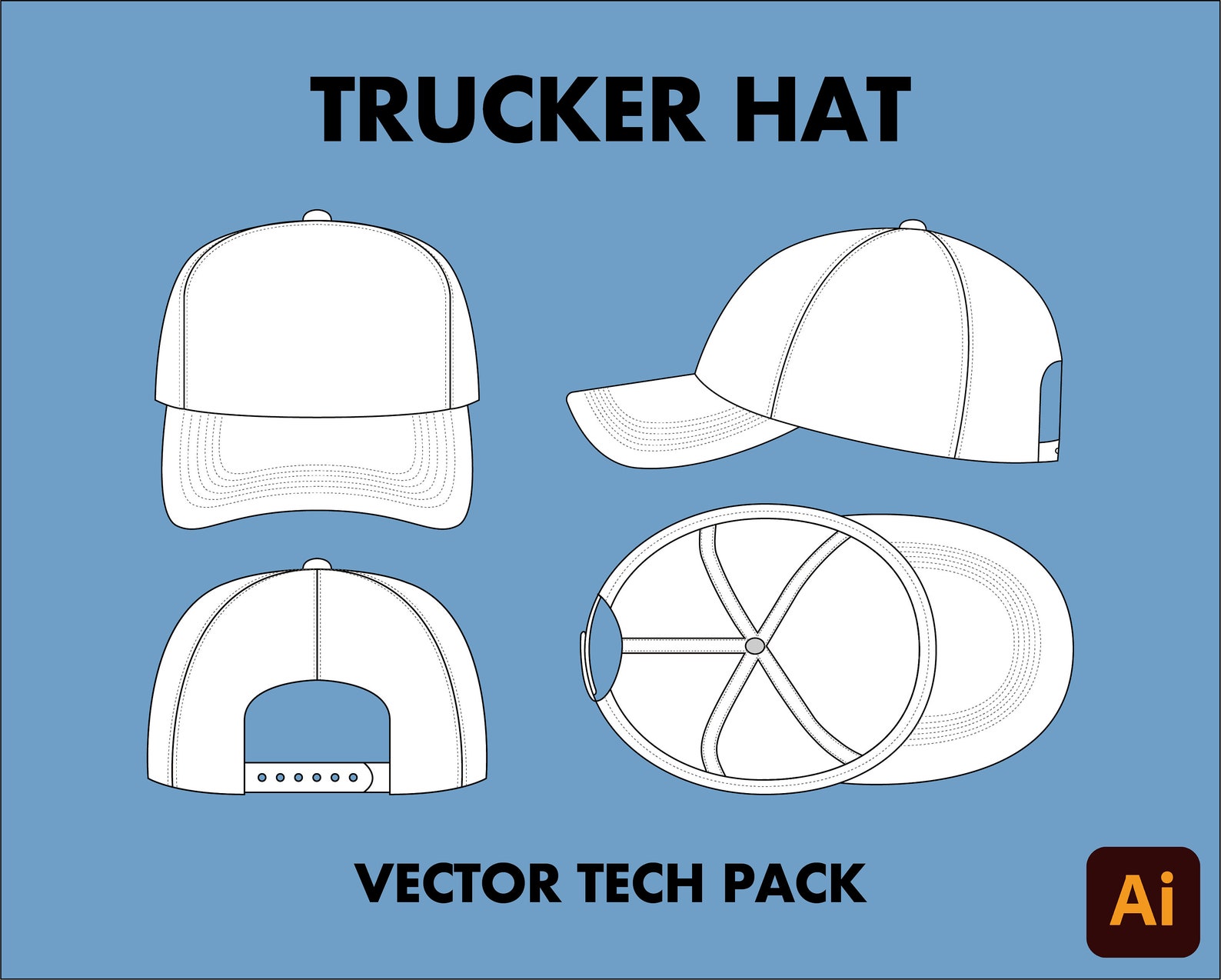 Trucker Hat Tech Pack - Etsy Canada