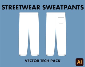 Wide Leg Streetwear Sweatpants Oversized Fit Sweats Mock up Vector ...