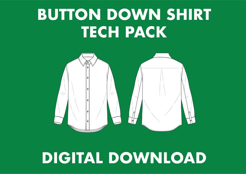 Button up Shirt Tech Pack - Etsy