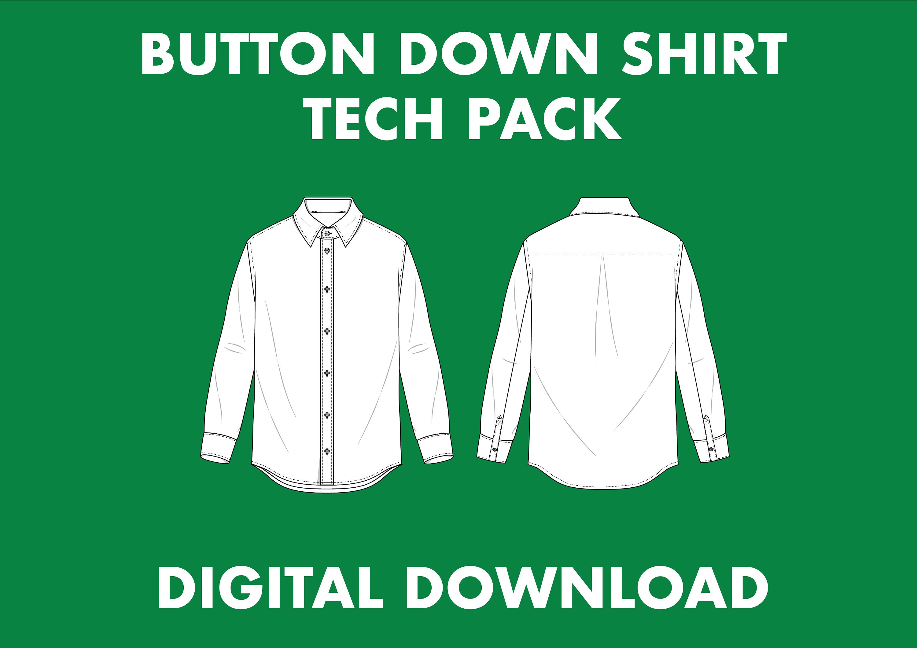Button up Shirt Tech Pack - Etsy