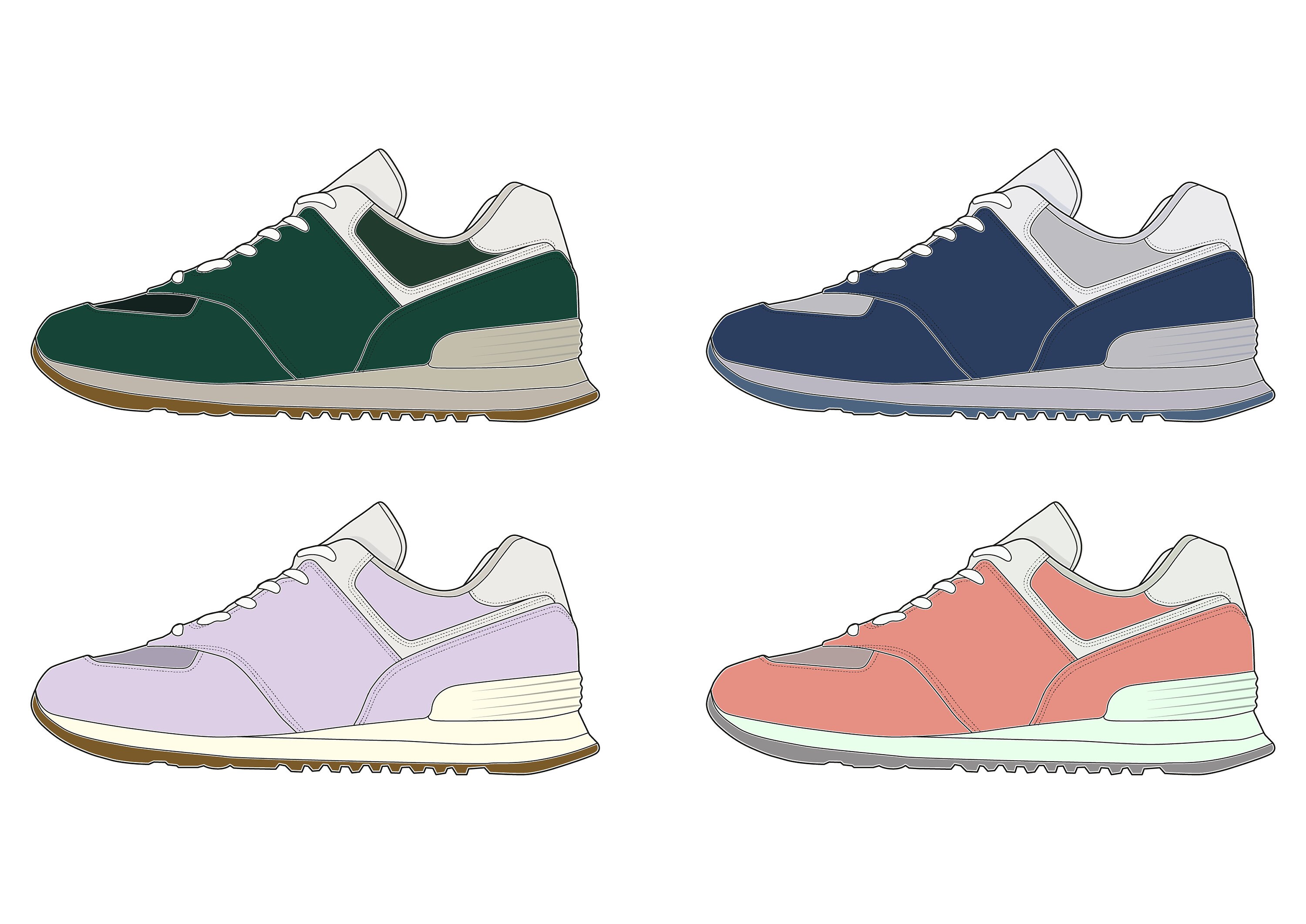 Complete Footwear Tech Pack Walking Shoes, Sneakers, Clogs, Sandals ...