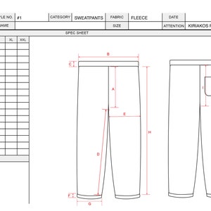 Sweatpants Tech Pack - Etsy