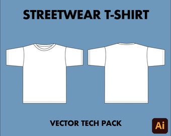 T-shirt TECH PACK Illustrator Photoshop Procreate Size Chart Supplier ...
