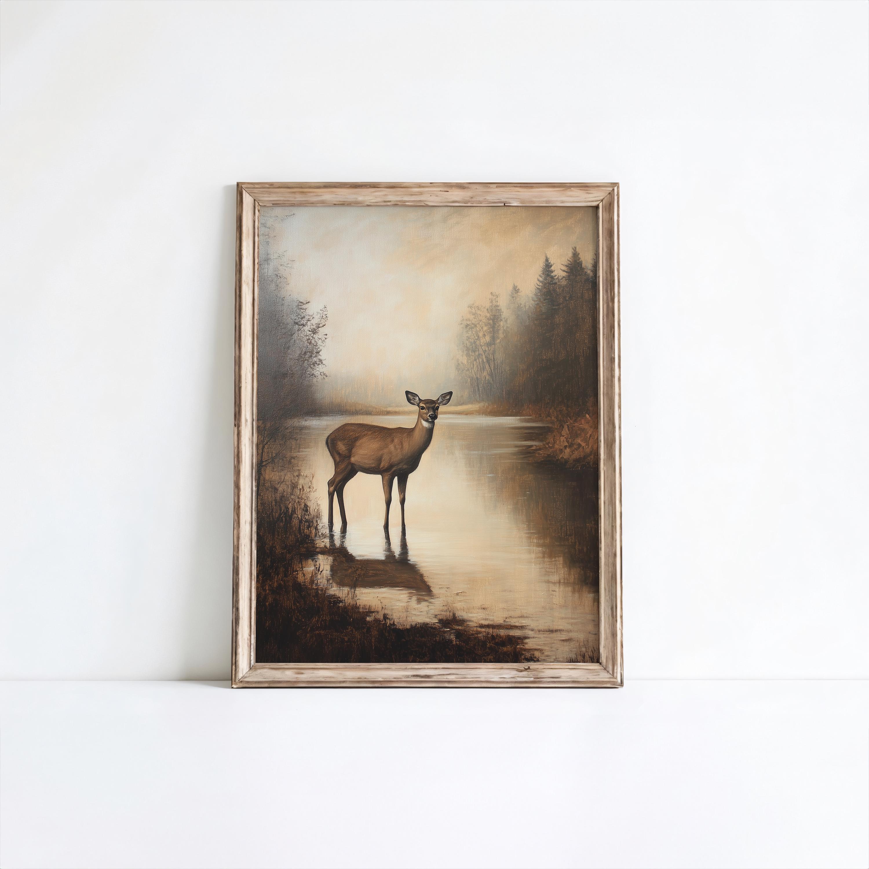 Rustic Deer Art Print: Woodland Cabin Decor (digital Download) - Etsy