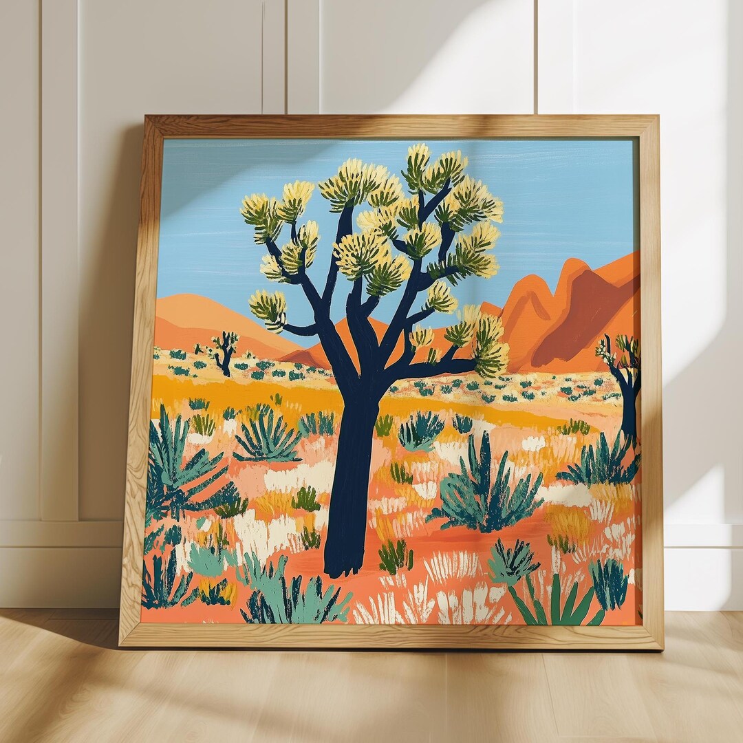 Joshua Tree Wall Art Print, Modern Boho Desert Landscape, Southwestern ...