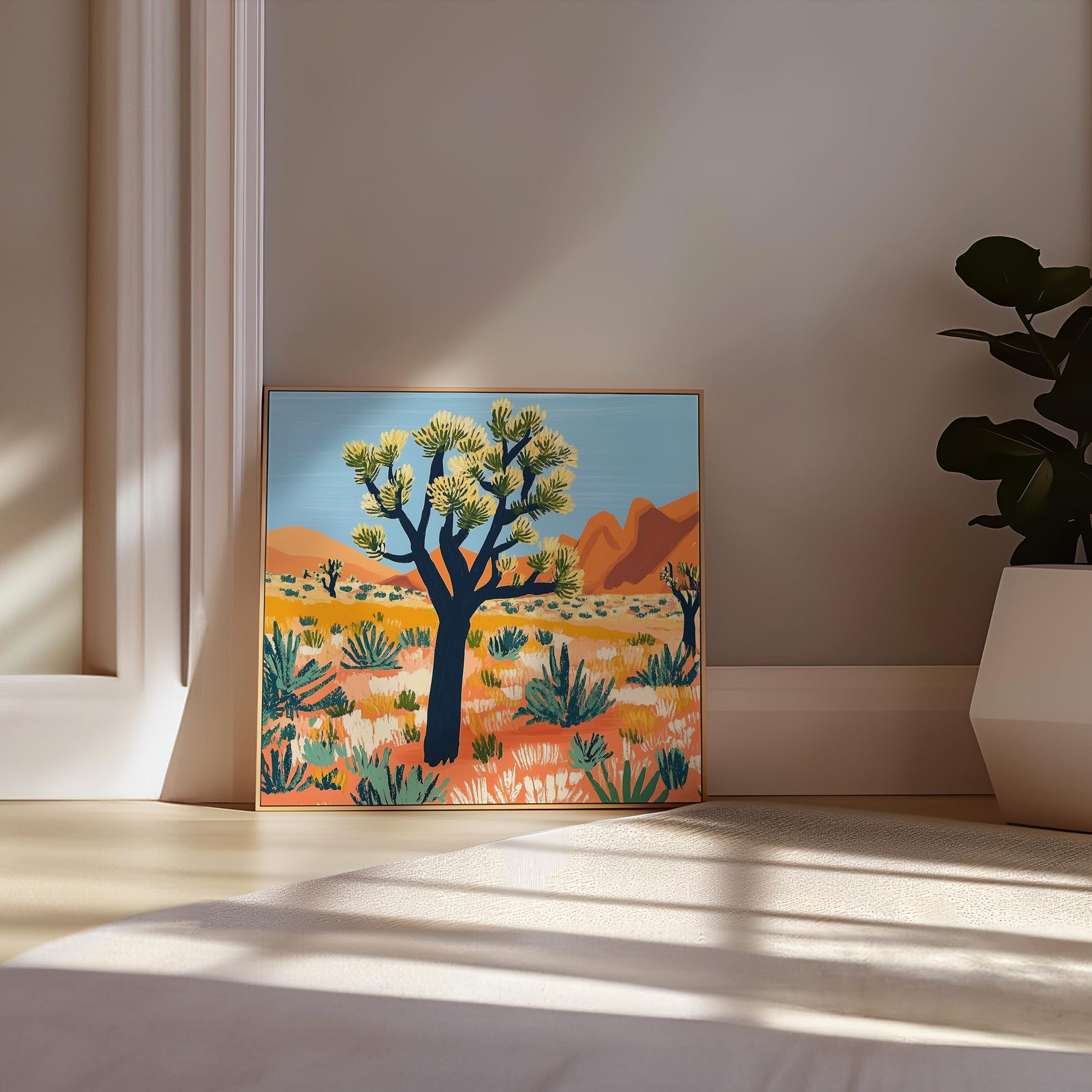 Joshua Tree Wall Art Print, Modern Boho Desert Landscape, Southwestern ...