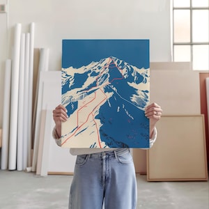 Ski Slopes Art Print, Modern Mountain Digital Download, Office Decor ...