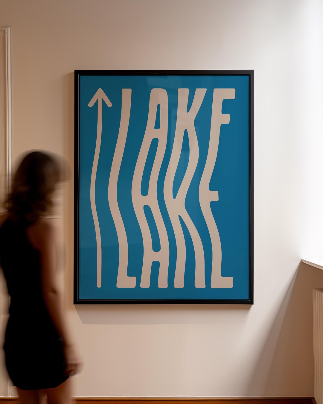 Retro Lake Typography Print: Wavy Font Lakehouse Decor (digital ...