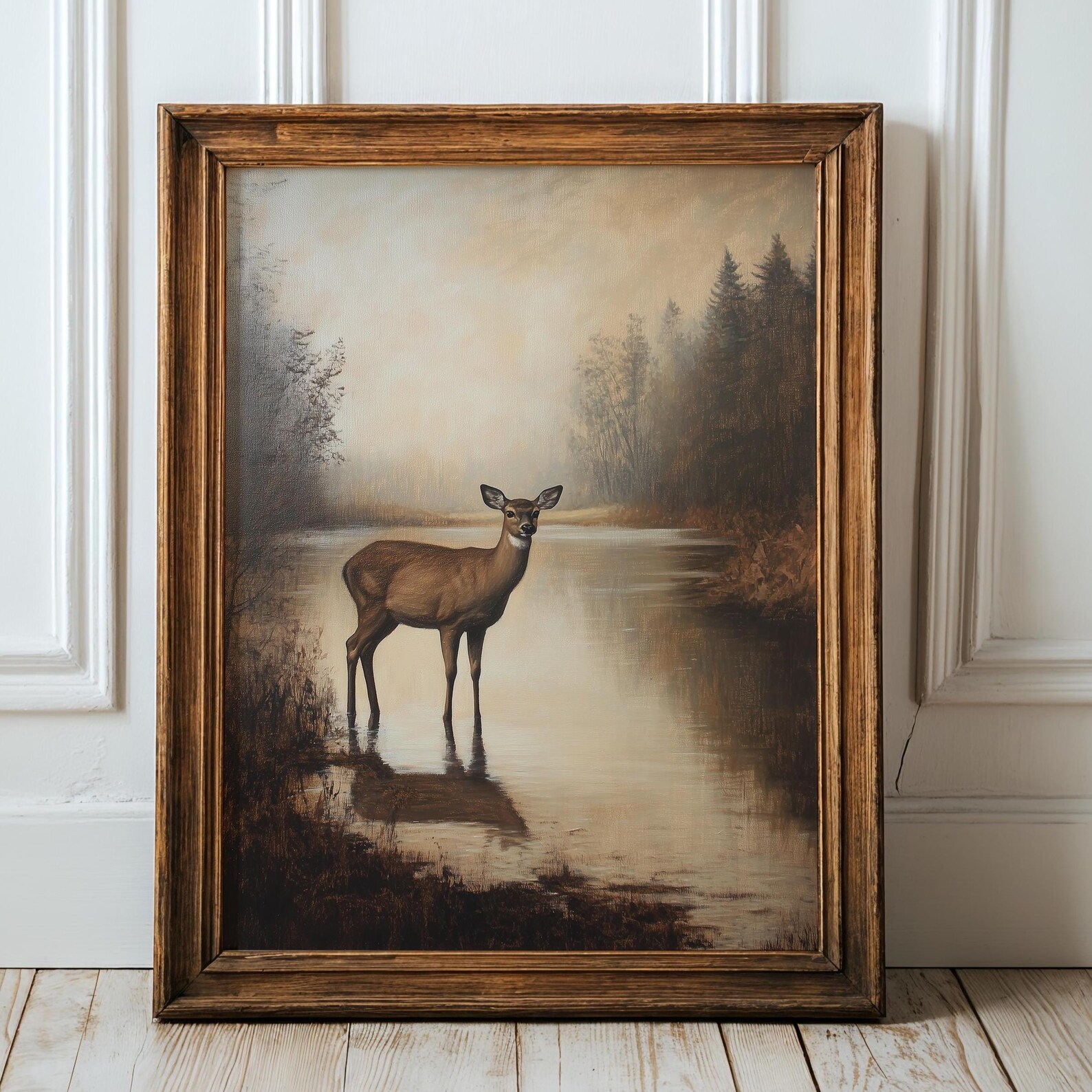 Rustic Deer Art Print: Woodland Cabin Decor (digital Download) - Etsy