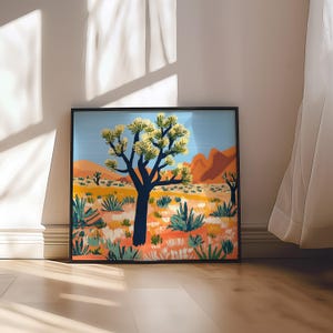 Joshua Tree Wall Art Print, Modern Boho Desert Landscape, Southwestern ...