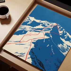 Ski Slopes Art Print, Modern Mountain Digital Download, Office Decor ...