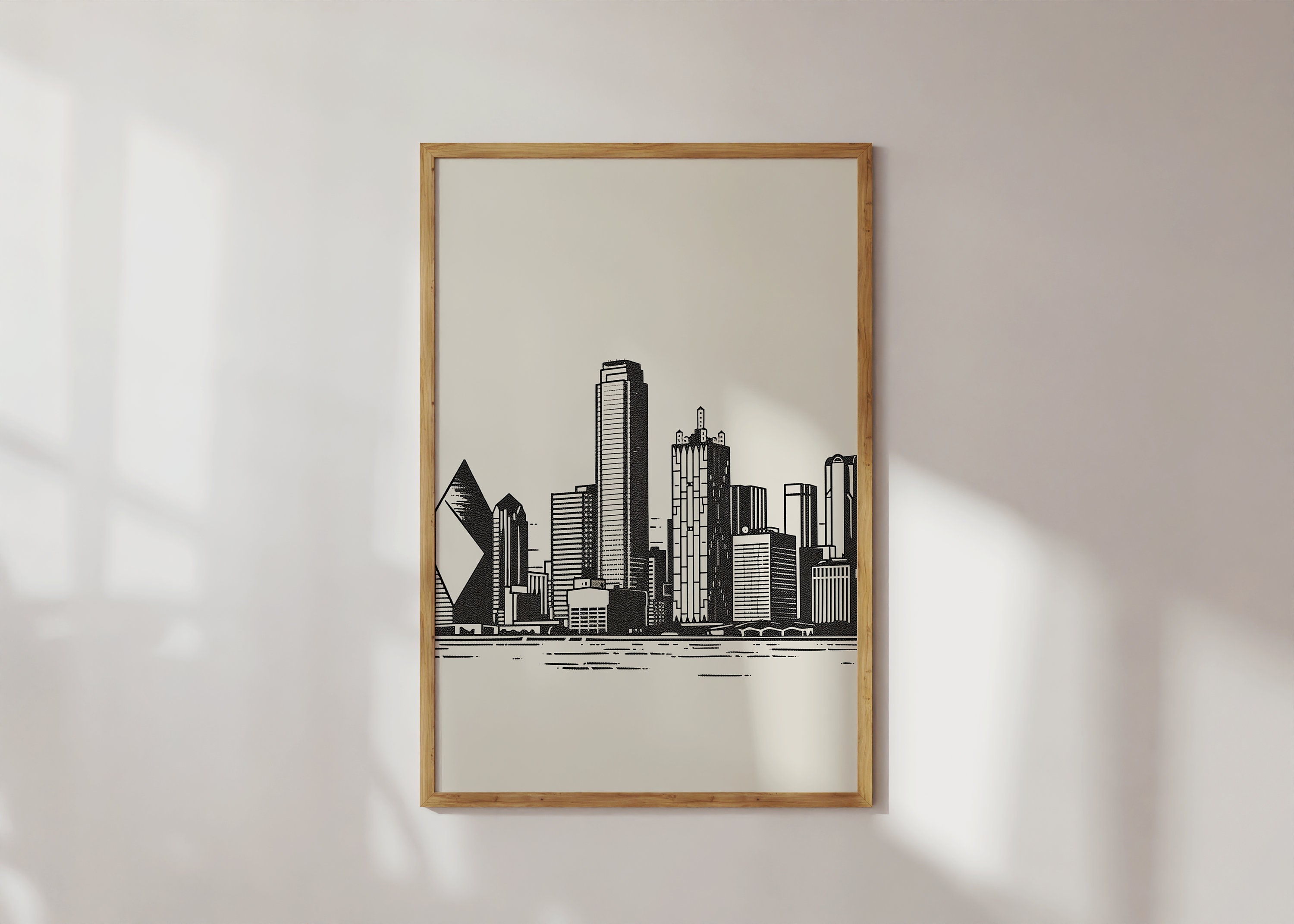 Dallas Skyline Art Print: Modern Minimalist Cityscape (digital Download ...