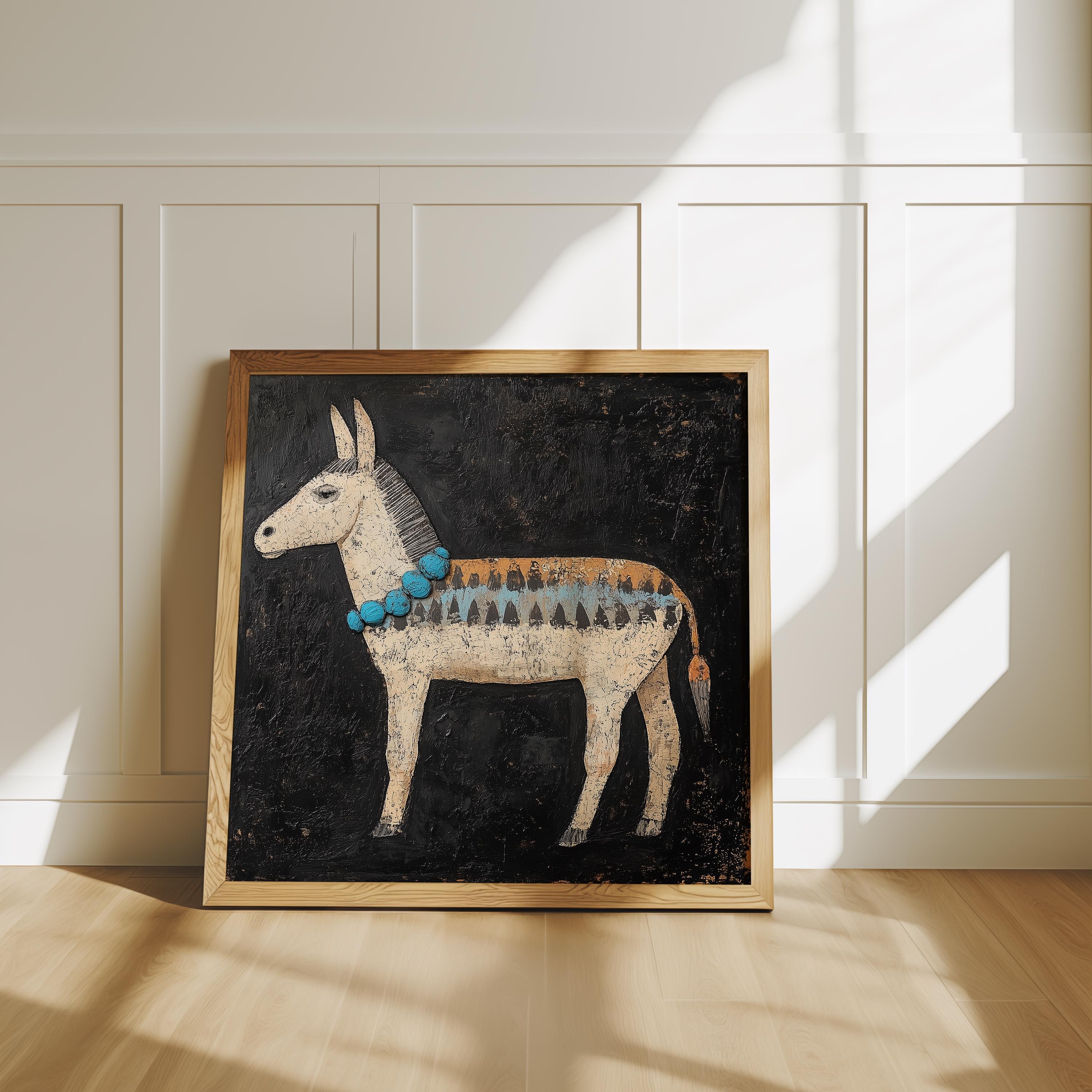 Rustic Donkey Art Print: Abstract Bohemian Farmhouse Decor (digital ...