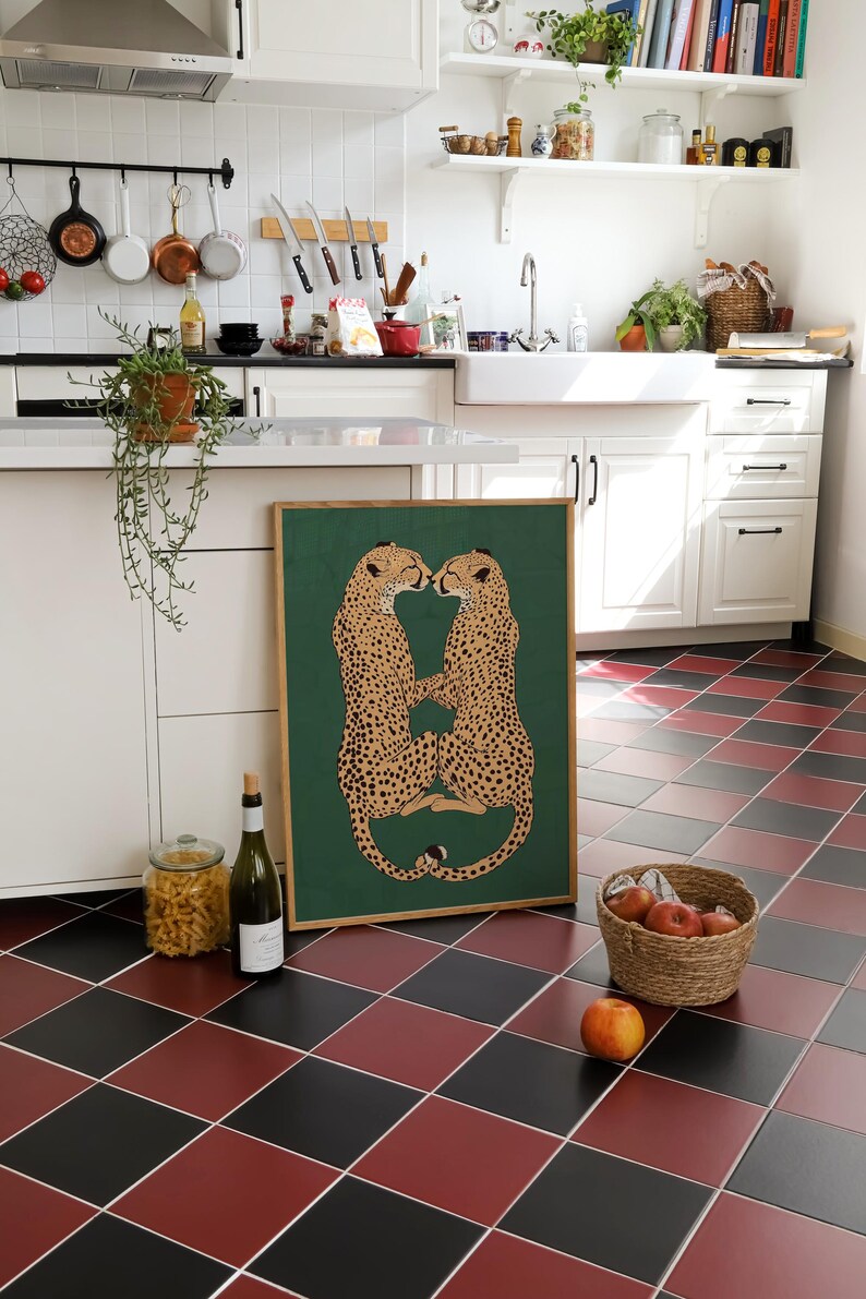 Cheetah Pair Art Print: Modern Safari Decor (digital Download) - Etsy
