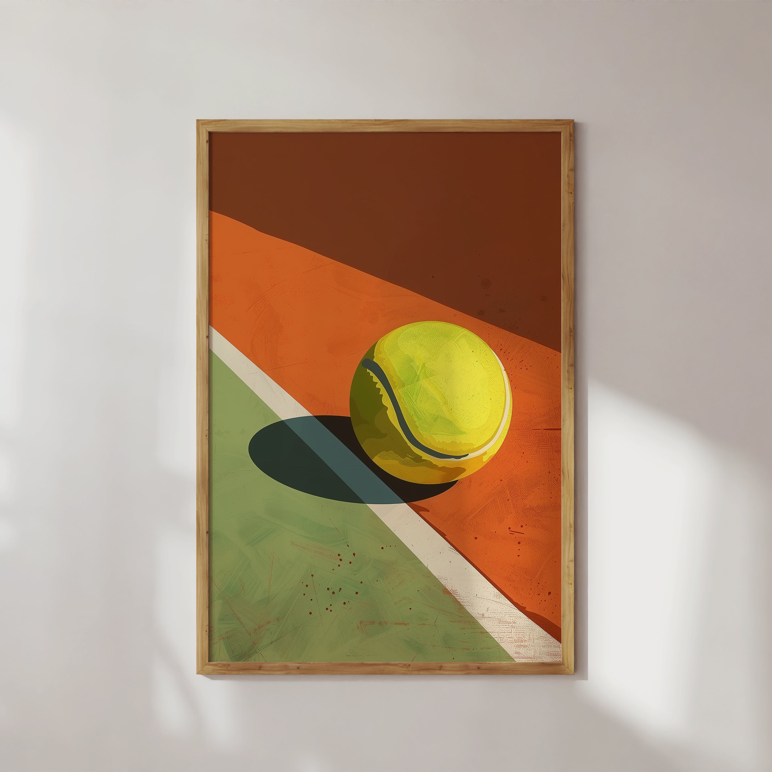 Minimalist Tennis Ball Art Print Abstract Sports Decor, Modern Athletic ...