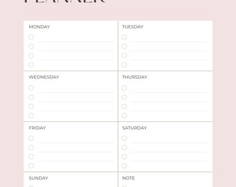 Pink and Gold Cute Girly Weekly Planner - Etsy