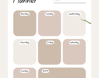Aesthetic Printable Weekly Planner Pantone Cottagecore Moon, Stars ...