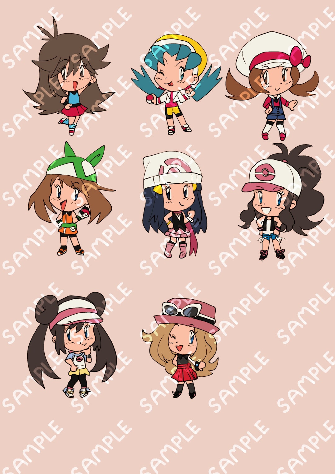 Classic Style Pokegirls Stickers 2 IN. - Etsy