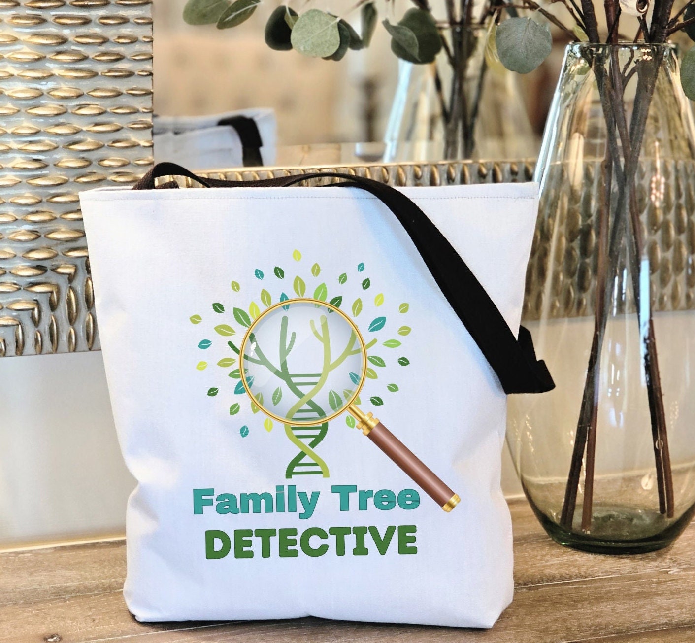 Gift for Family Tree and Genealogy Enthusiasts Detective Tote Bag ...