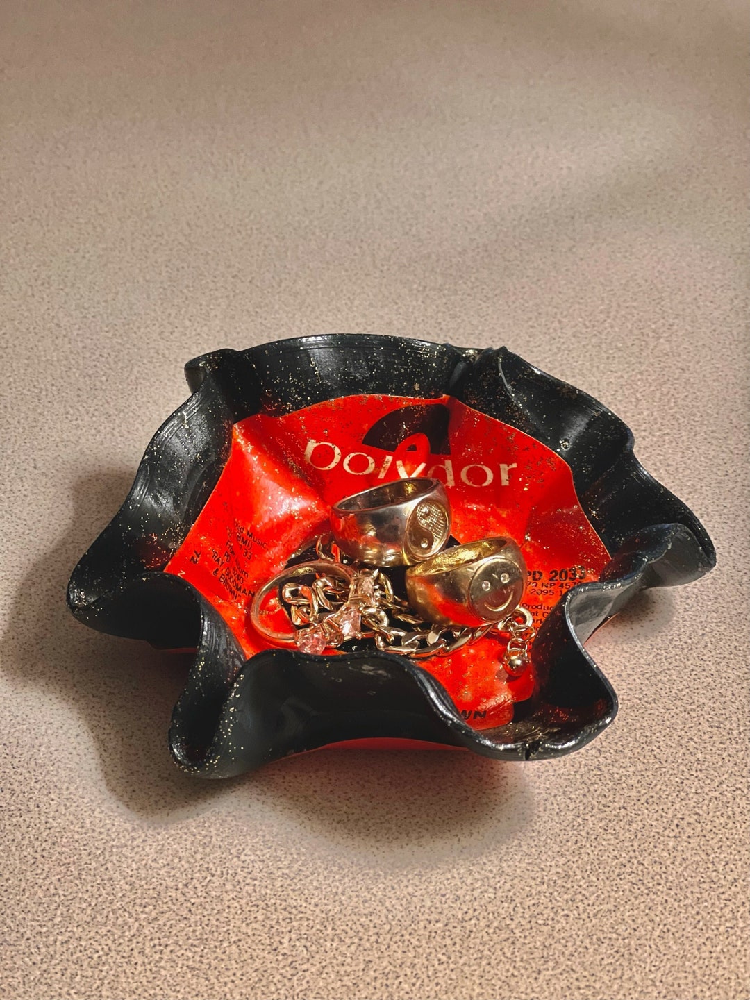 Mini Record Jewelry Dish, Sparkly Vinyl Record Dish, Unique Decorative ...