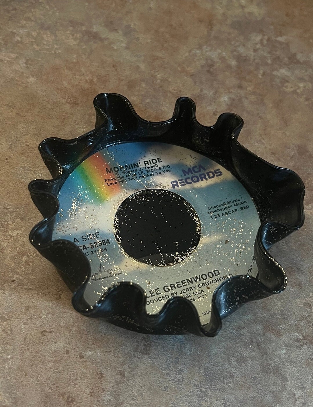 Mini Record Jewelry Dish, Sparkly Vinyl Record Dish, Unique Decorative ...