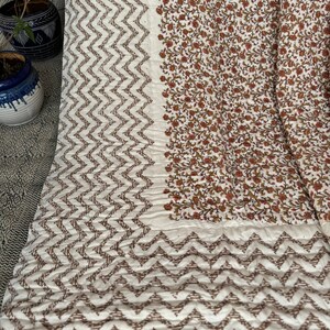 Jaipuri Handblock Printed Quilt, Floral Cotton Rajai, Indian Kantha ...
