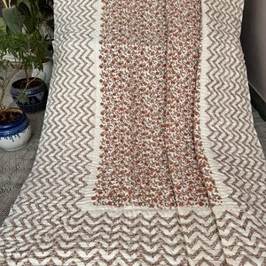 Jaipuri Handblock Printed Quilt, Floral Cotton Rajai, Indian Kantha ...