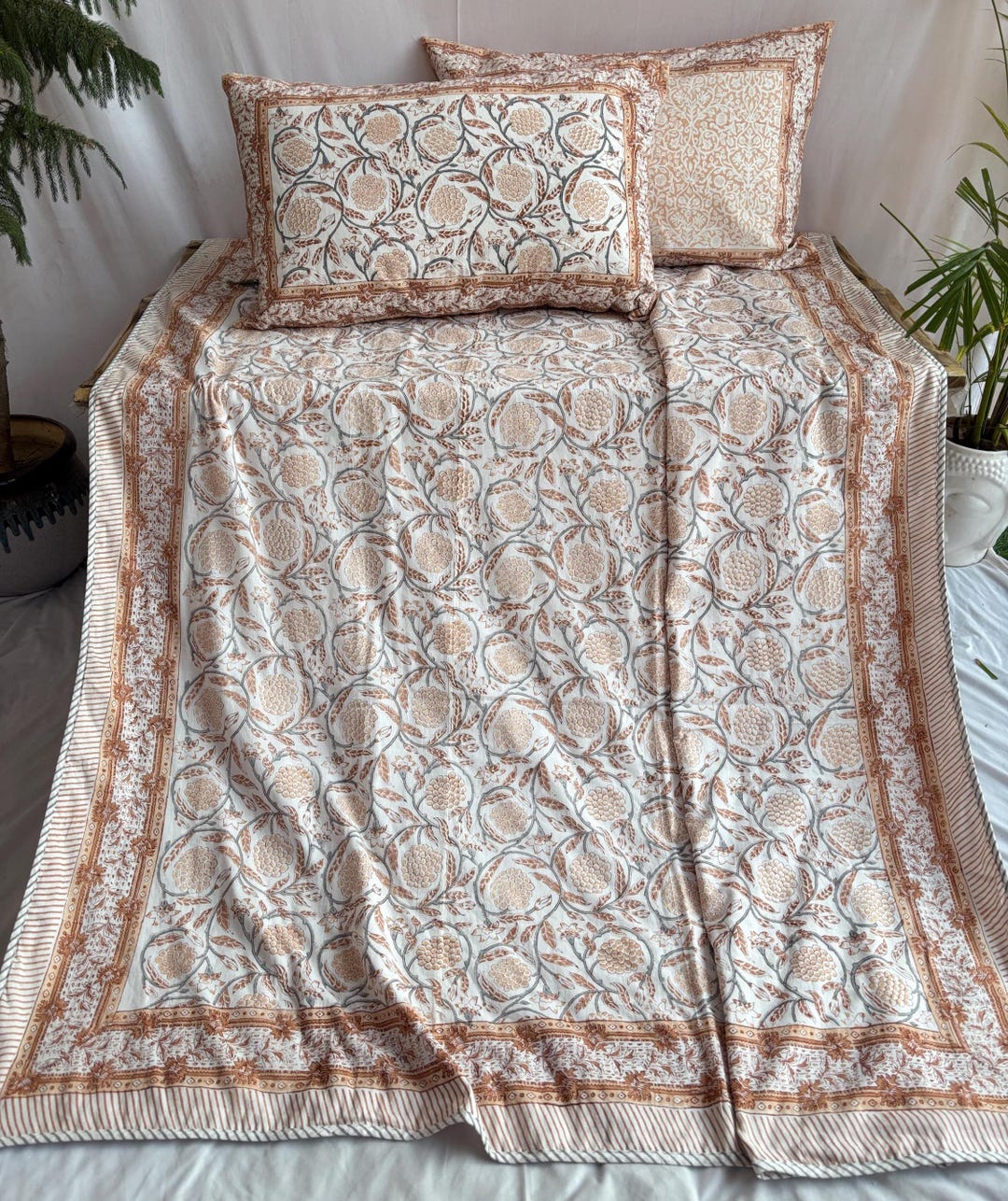 Indian Jaipur Block Print Quilt, Handmade Cotton Dohar Bedding ...