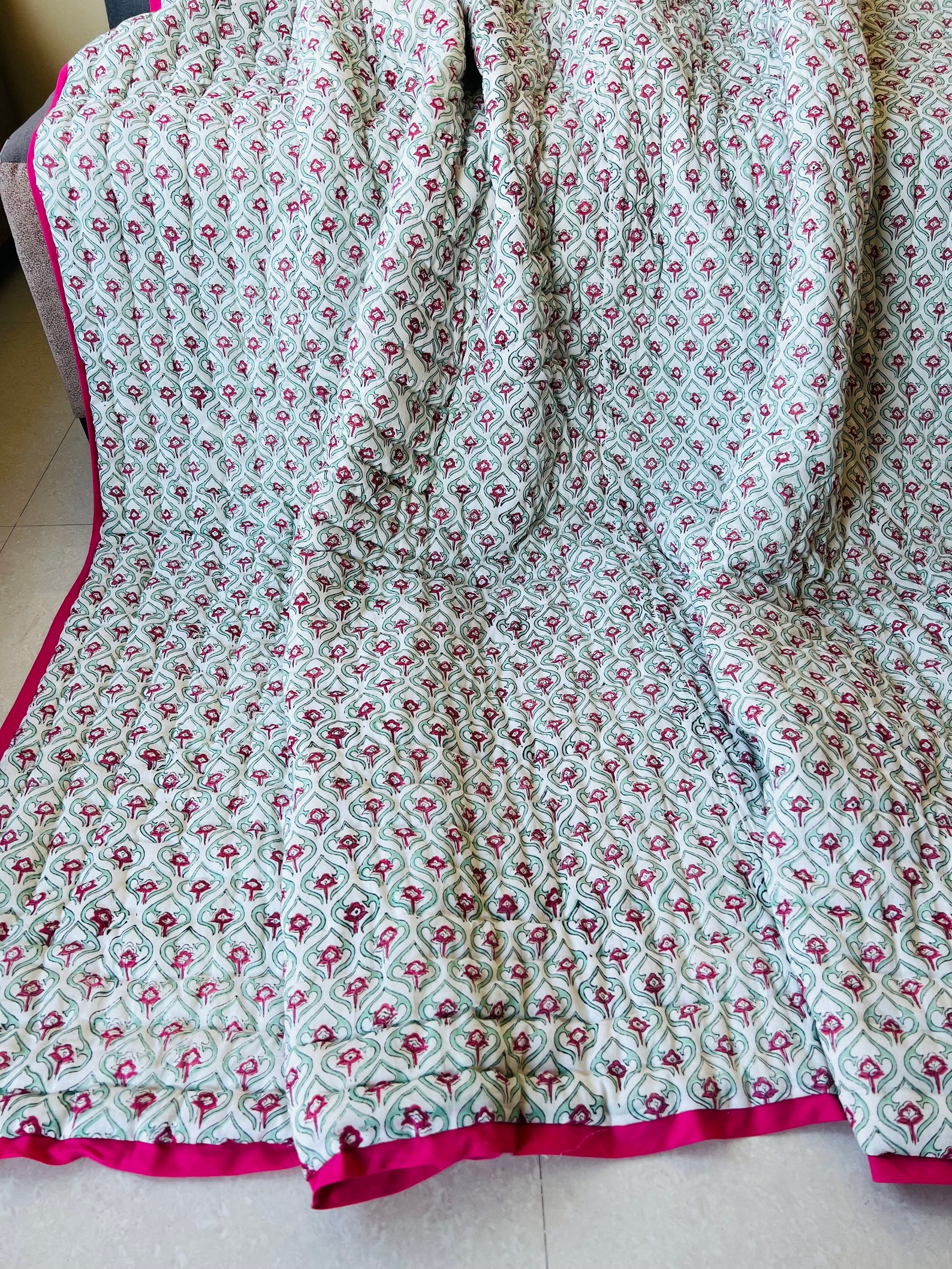Indian Traditional Hand Block Printed Quilt Hand Made - Etsy
