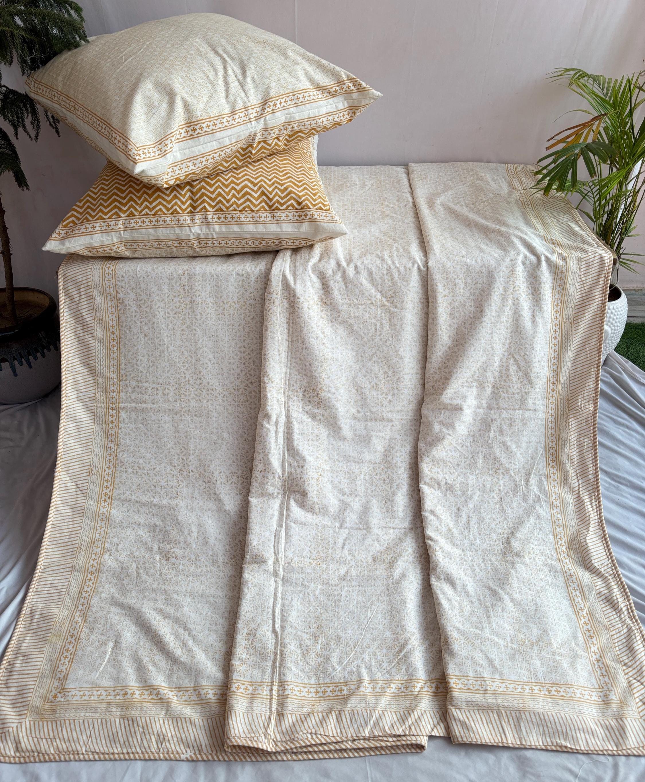 Hand Block Print Dohar Quilt, Indian Cotton Bedspread, Reversible Queen ...