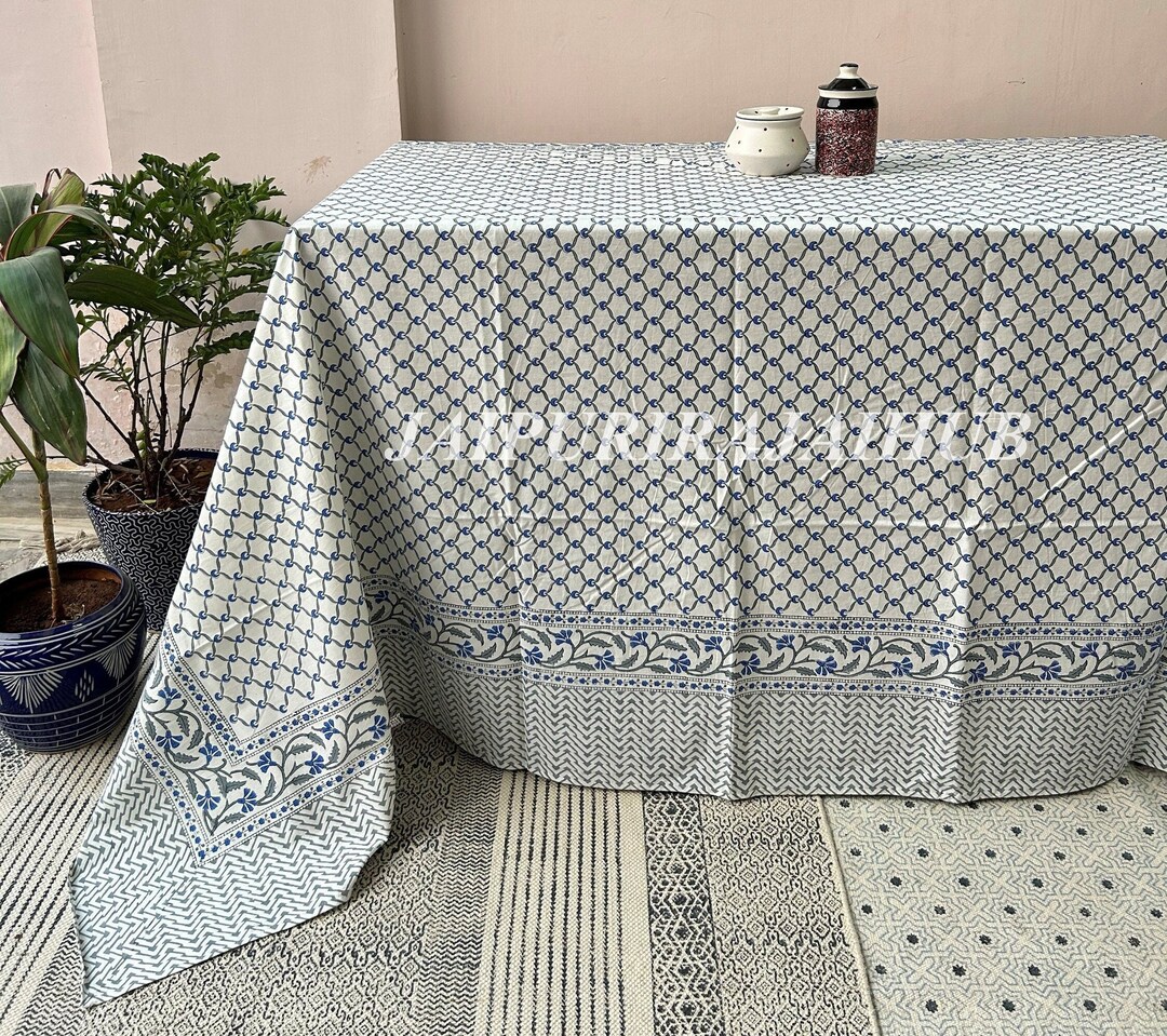 Traditional Block Print Table Cloth ,kitchen Table Cover,bohemian Table ...