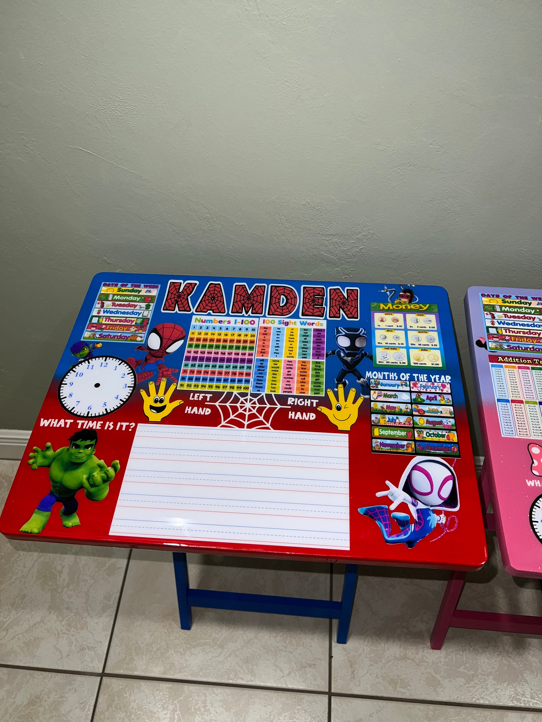 Folding Tray Table - Learning Table - Custom TV Tray - Kids Learning ...