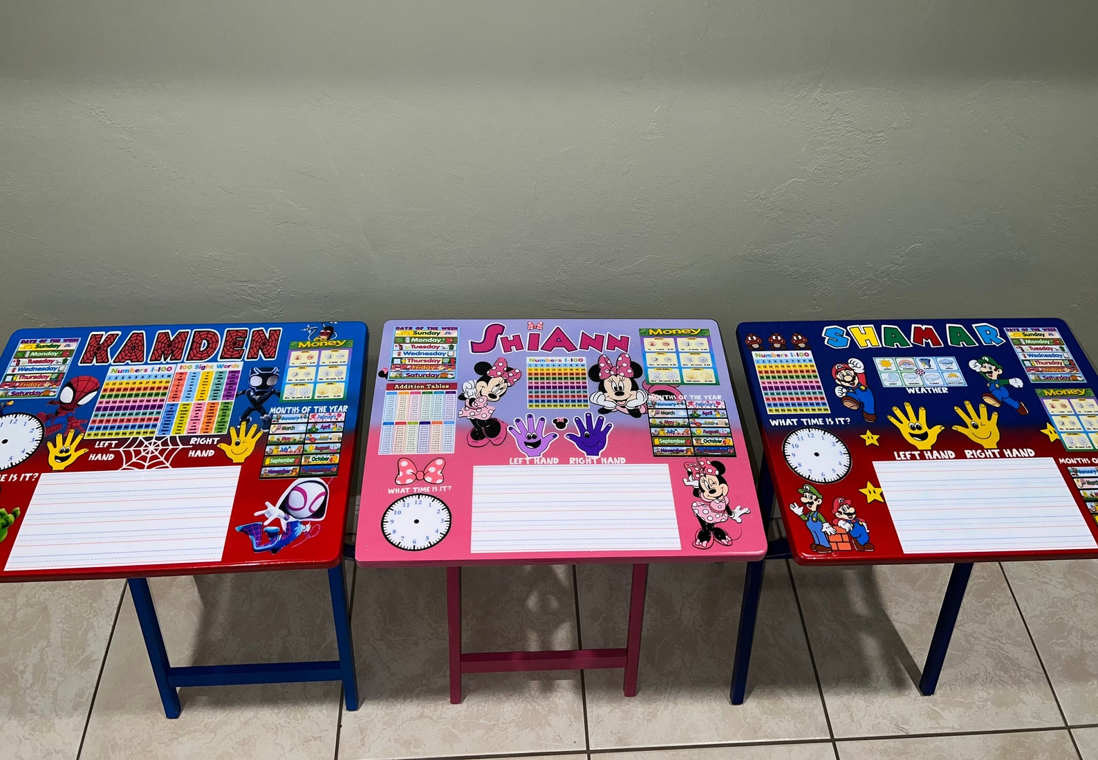 Folding Tray Table - Learning Table - Custom TV Tray - Kids Learning ...