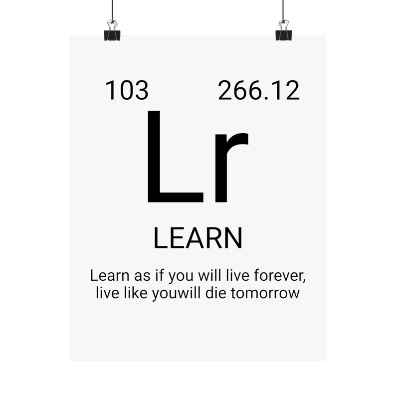Lr Periodic Table Learn Matte Vertical Posters - Etsy