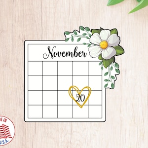 Fast Shipping! Floral Calendar Cookie Cutter. Floral Square Cookie ...