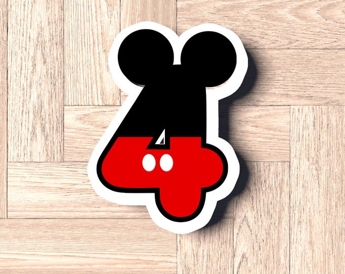 Number Six With Mickey Mouse Ears Cookie and Fondant Cutter - Etsy