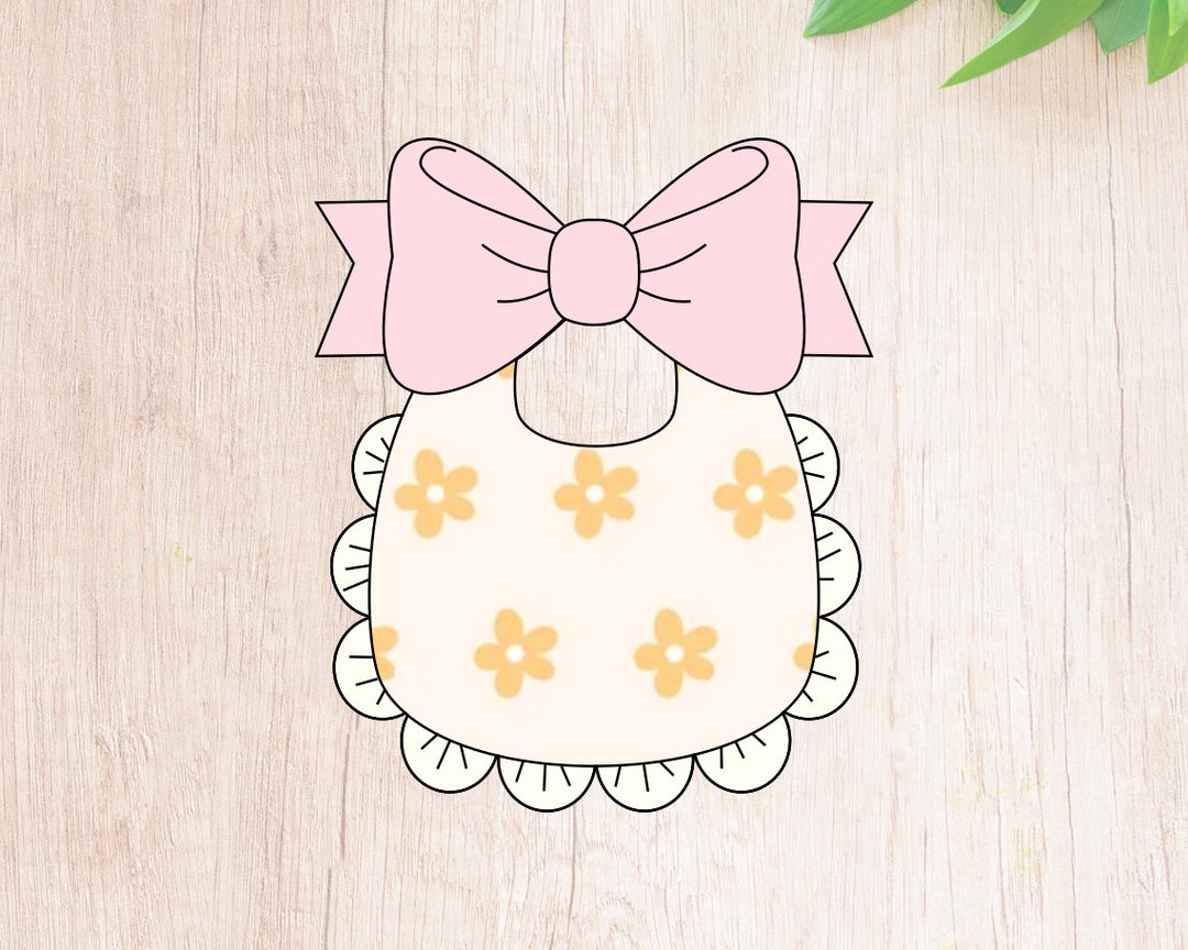 Baby Bibs With Bow Cookie Cutter. Baby Shower Cookie Cutter. Baptism ...